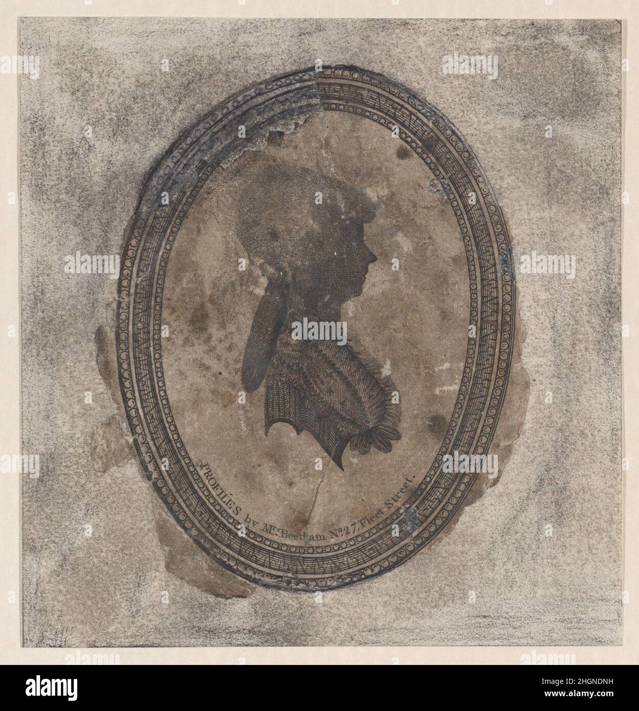 Silhouette of a young woman facing right in an oval frame 1825–1900 ...