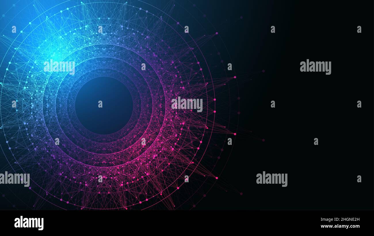 Quantum computer technology banner design template concept ...