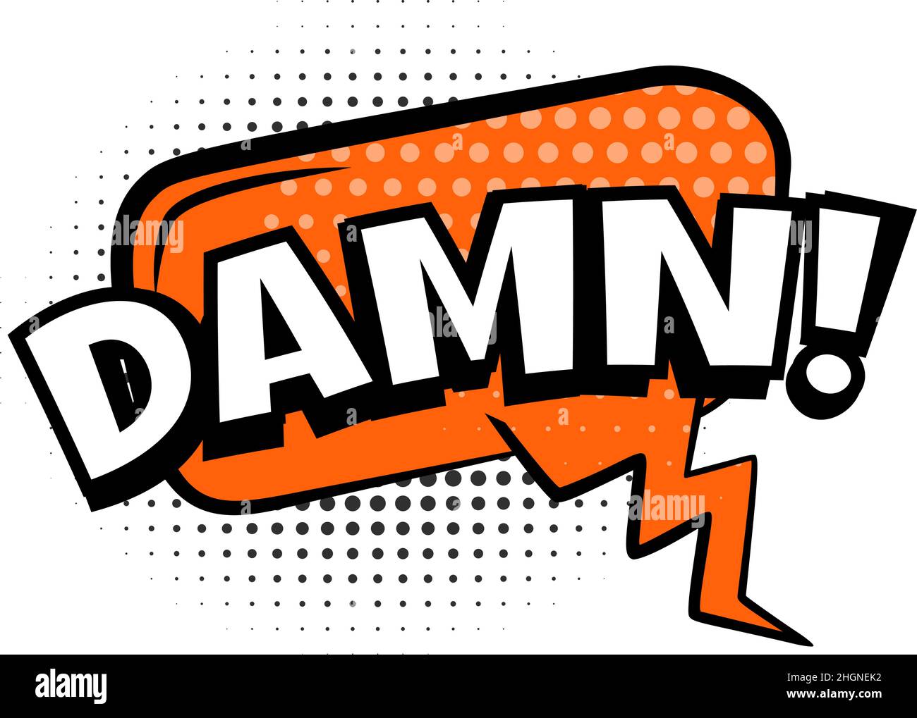 Damn speech bubble sound for comic magazine book. Illustration of cloud ...