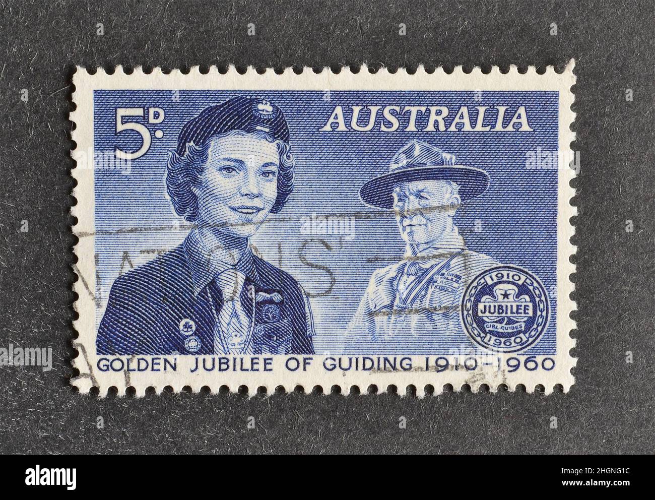 Cancelled postage stamp printed by Australia, that celebrates 50th ...