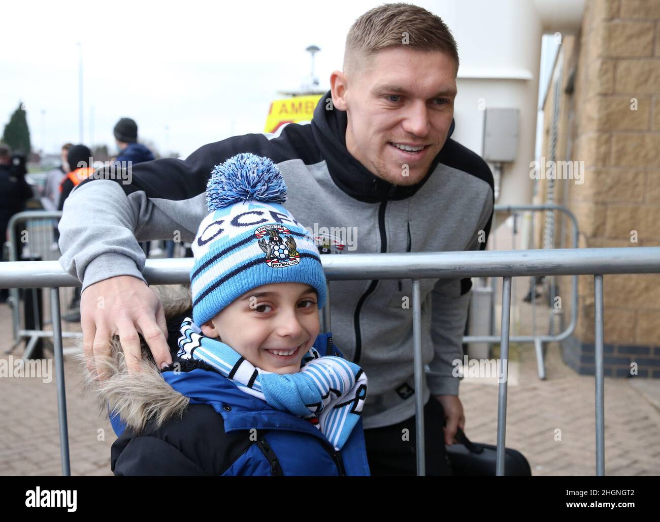 Coventry City's Martyn Waghorn poses for photographs with fans before ...