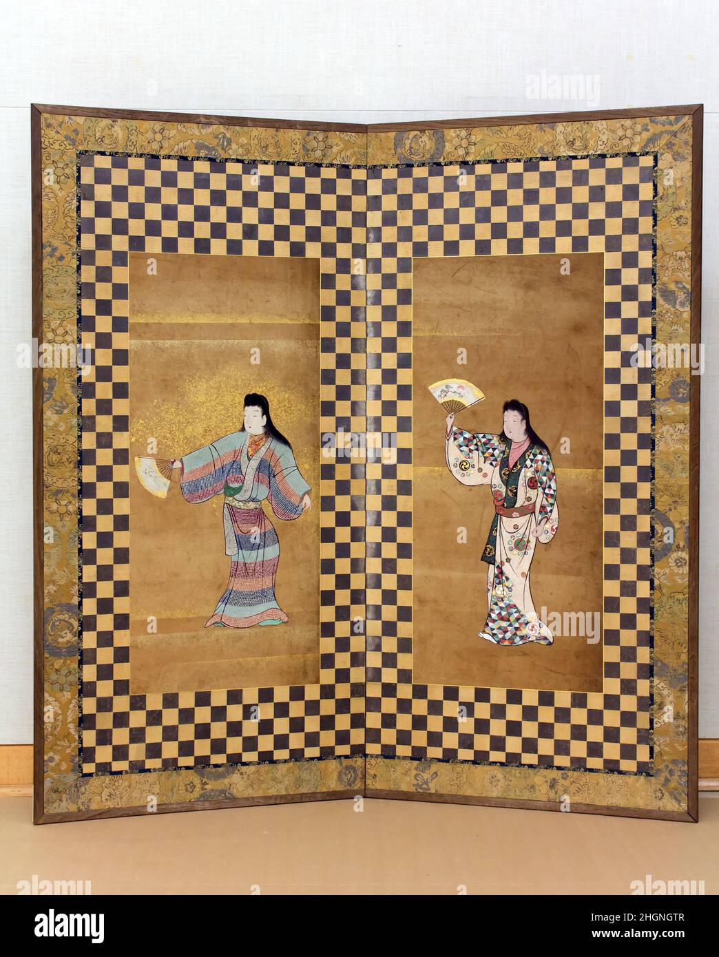 Screen of Two Dancers (Bugi zu by?bu) 18th century Unidentified Against ...