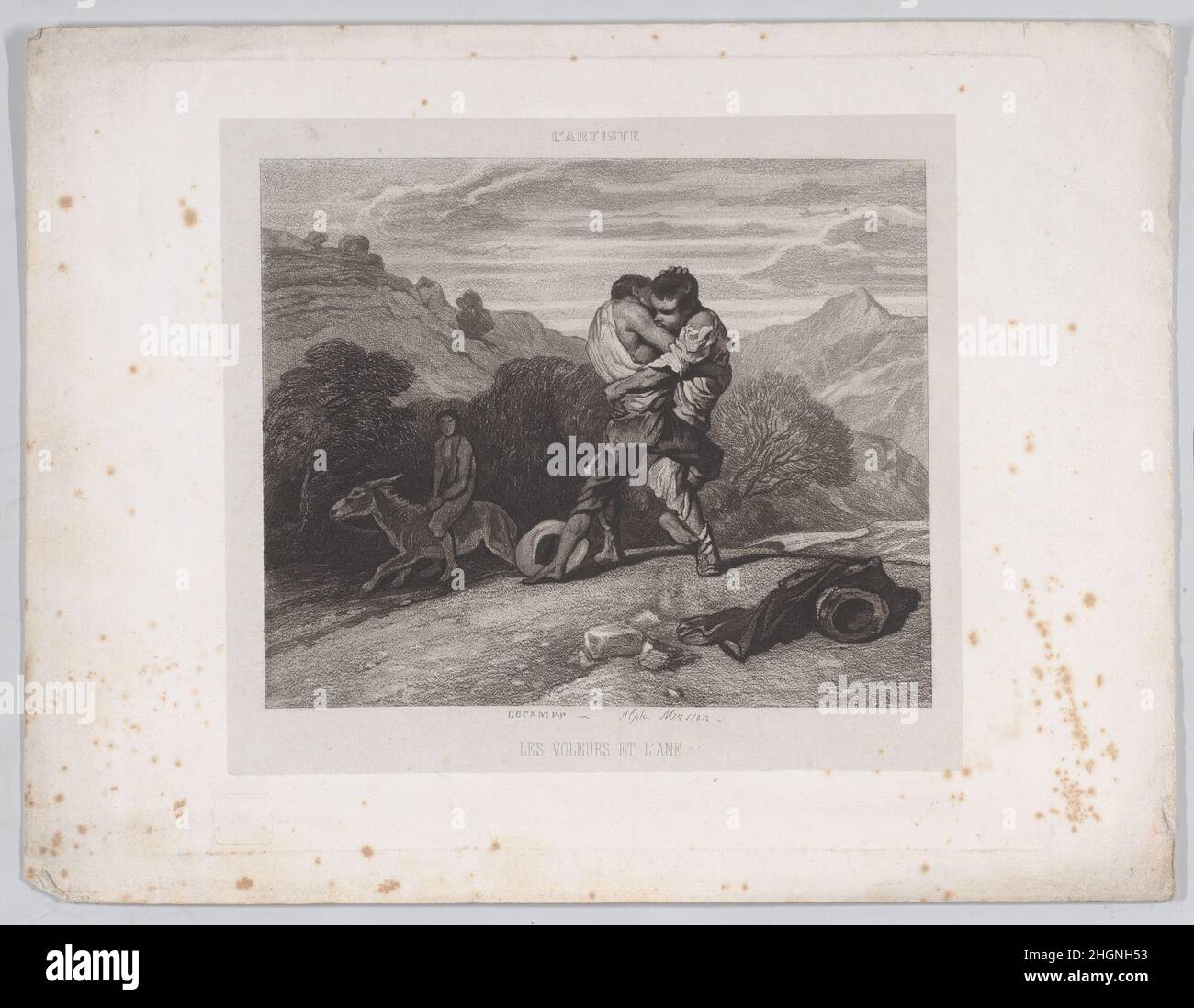 The Thieves and the Donkey, from "L'Artiste" ca. 1849 Alphonse-Charles ...