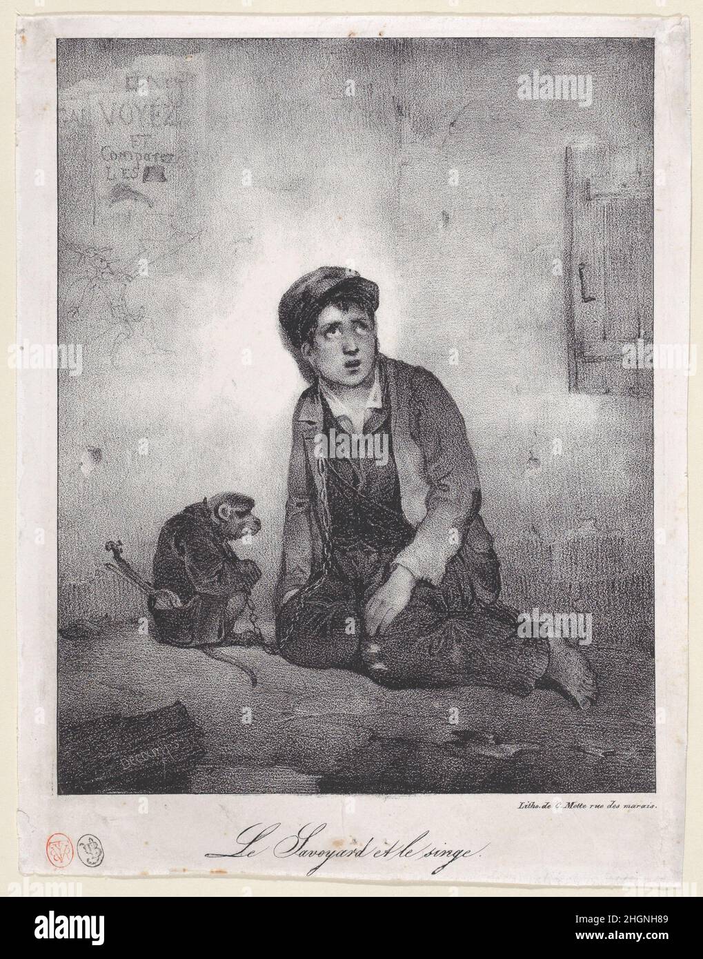 The Boy from Savoy and His Monkey 1823 Alexandre-Gabriel Decamps French ...