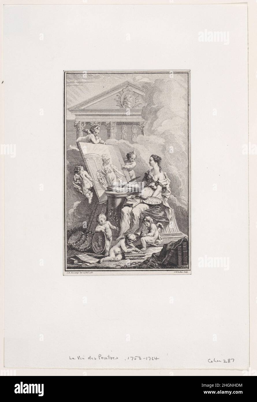 Frontispiece from "La Vie des Peintres" 1753–64 Jacques Philippe Le Bas ...