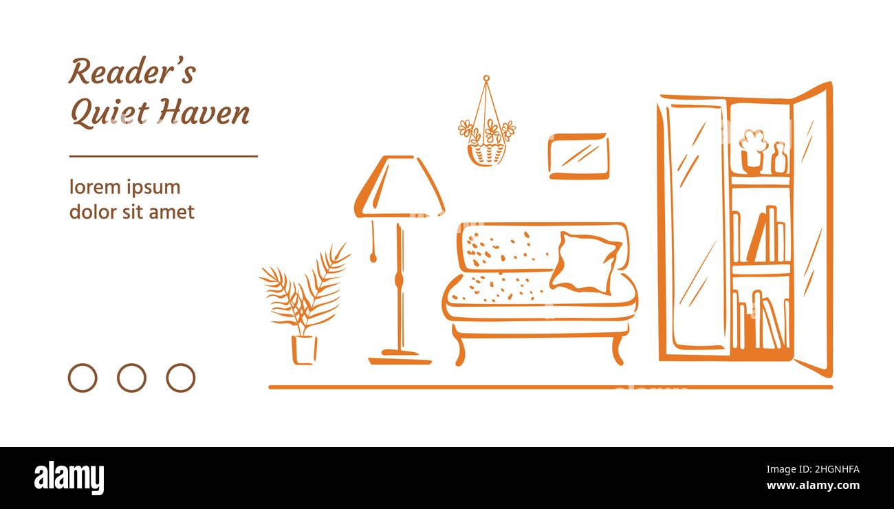 Interior modern library open Stock Vector Images - Alamy