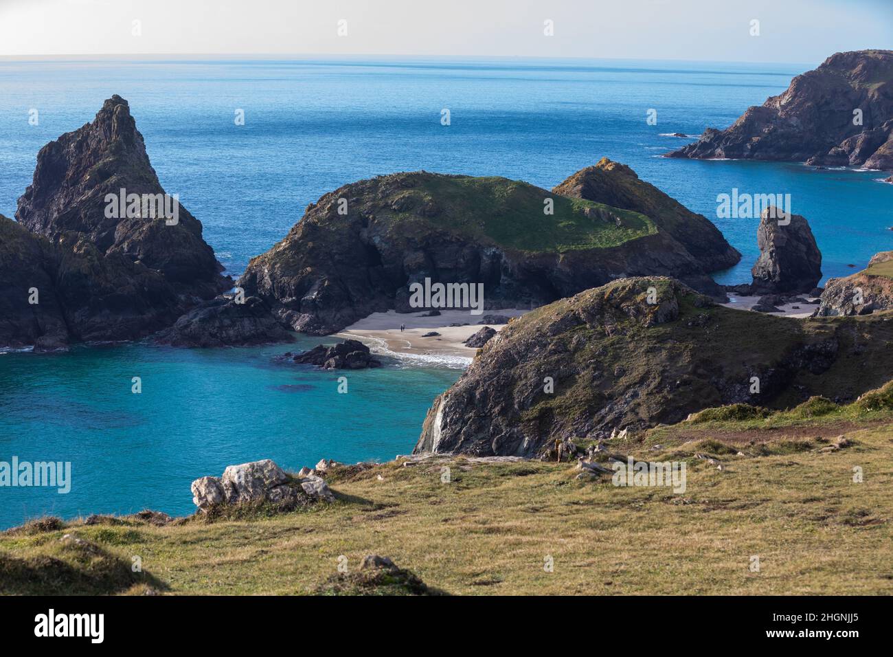 Sunshine over Kynance Cove in Cornwall,uk Stock Photo - Alamy