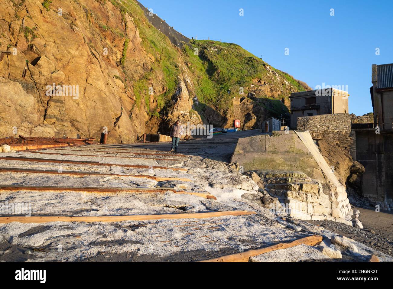 Sunset over the rocks in Lizard Point, Cornwall, UK Stock Photo - Alamy