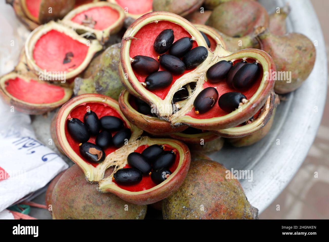 Dhaka, Bangladesh - January 22, 2022: Wood nuts or box nuts are the ...