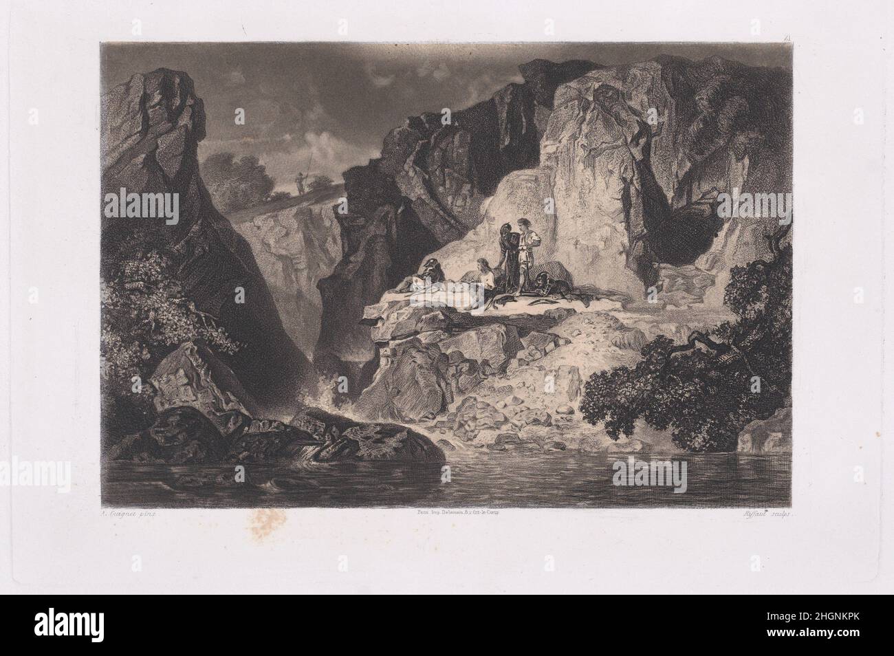 Salvator Rosa among the Brigands after 1844 Adolphe Pierre Riffaut ...