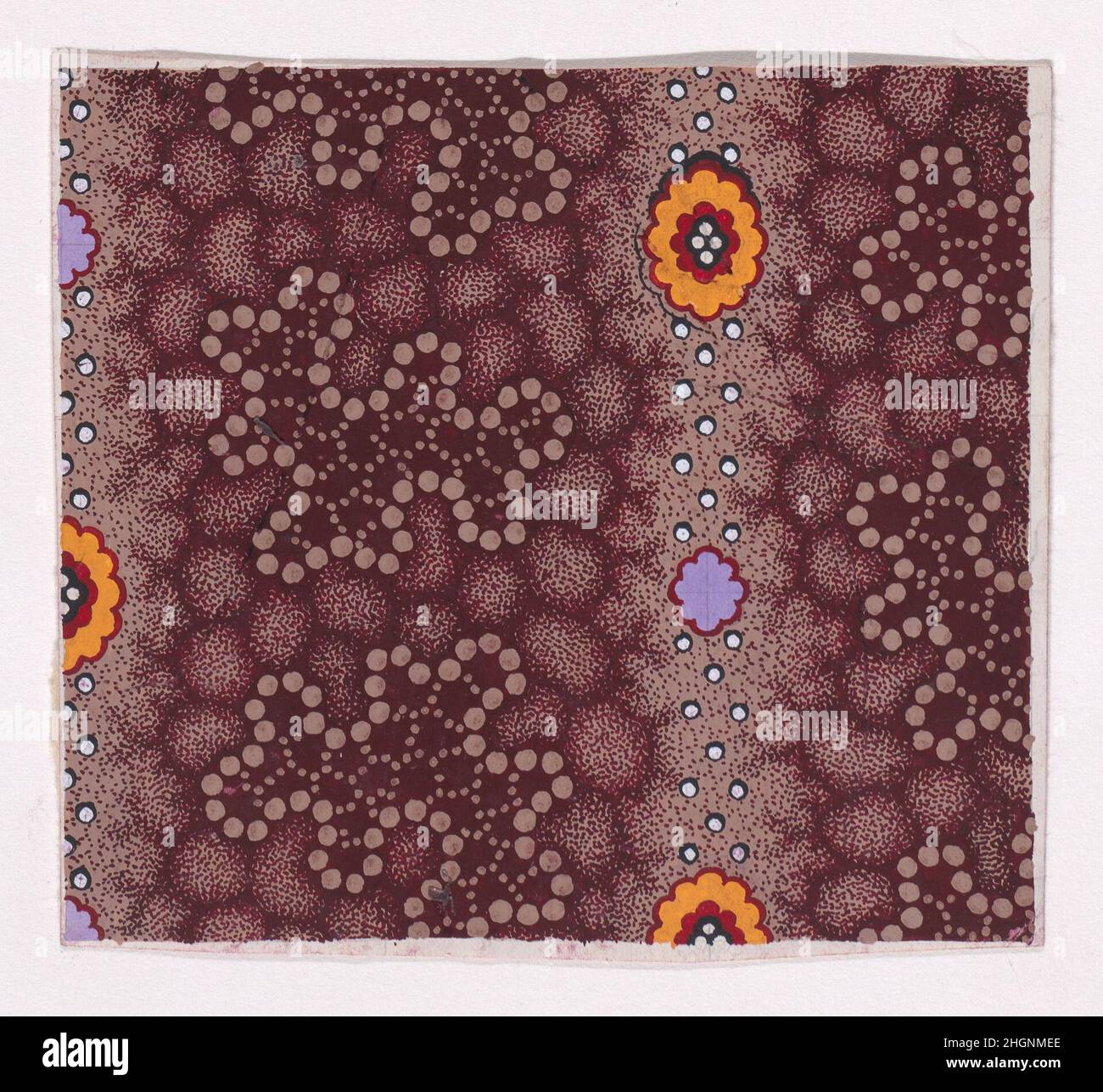 Textile Design with Alternating Vertical Strips of Amoeba Figures and ...