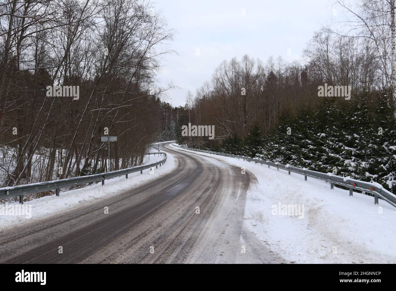 Empty icy road in hi-res stock photography and images - Alamy