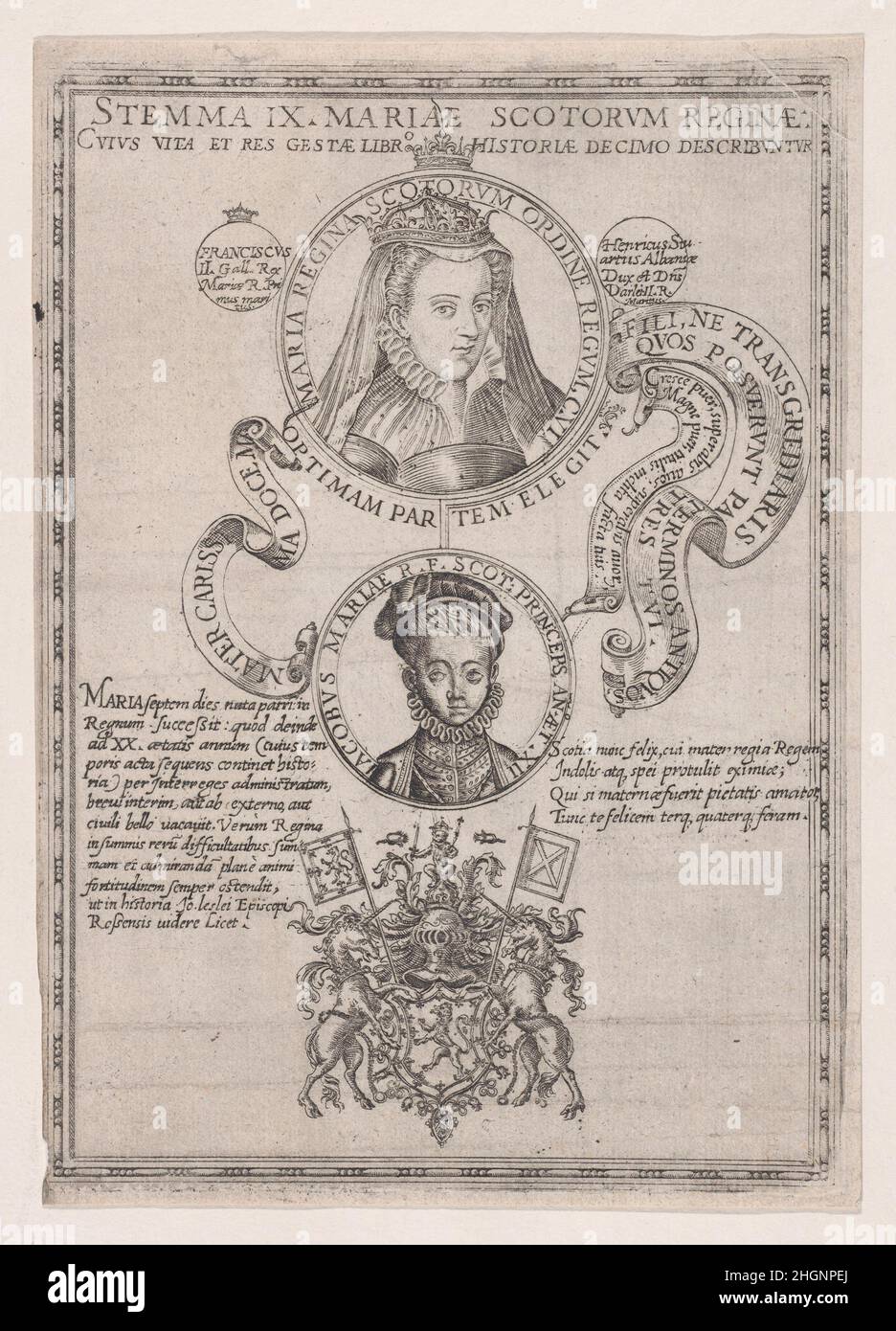 Mary, Queen of Scots with her son, James I, King of England, Scotland ...