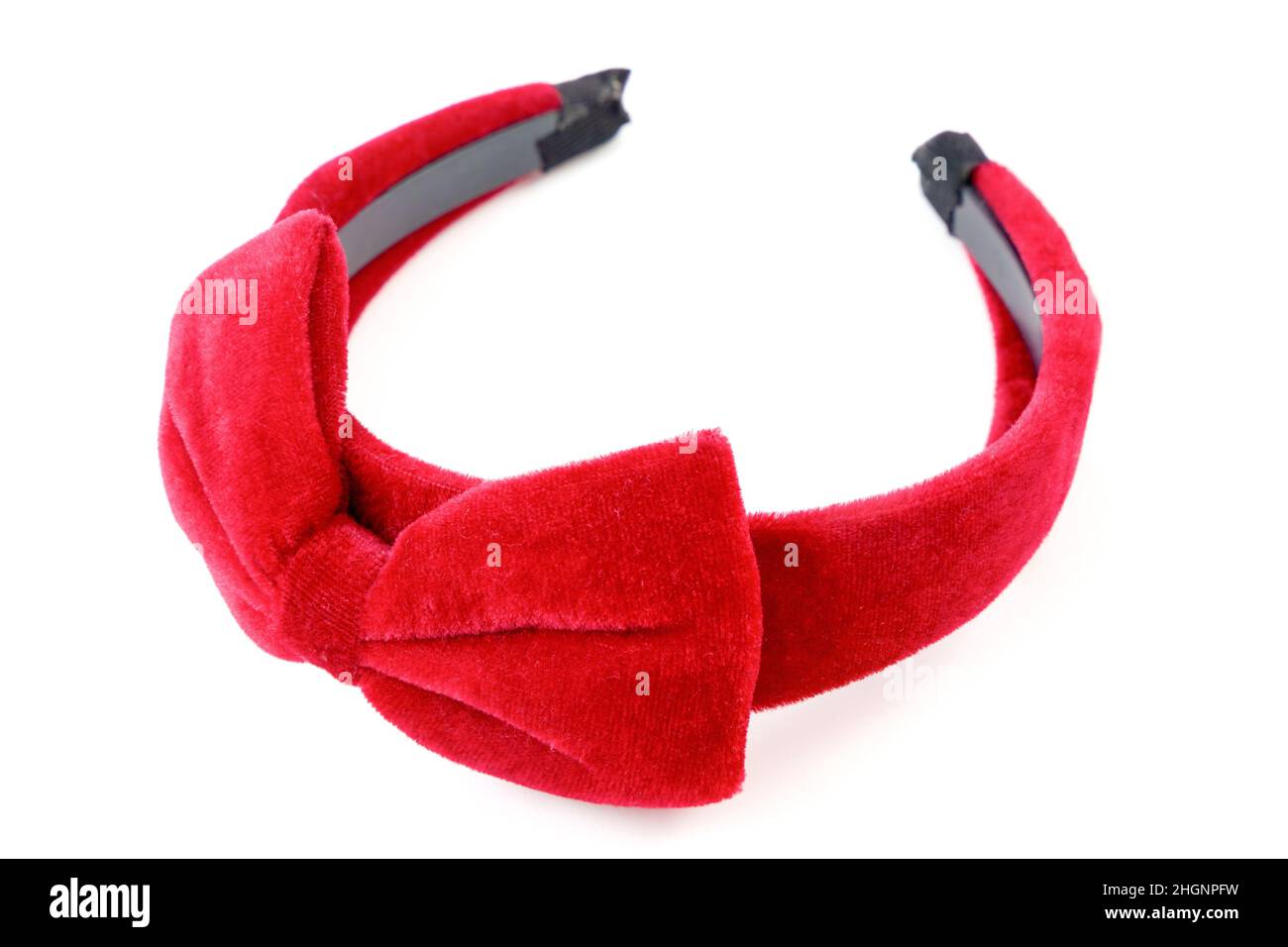 Red hair band, Headband with bow isolated on white background, clipping ...