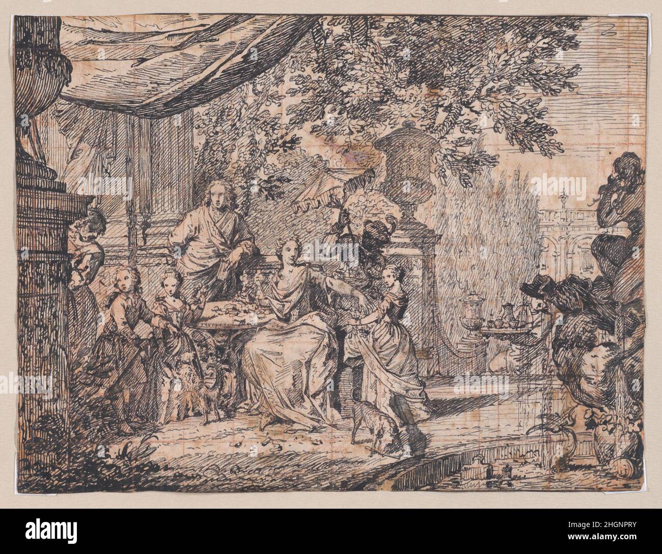 A Family Gathering on a Terrace ca. 1700-1750 Anonymous, French, 18th ...