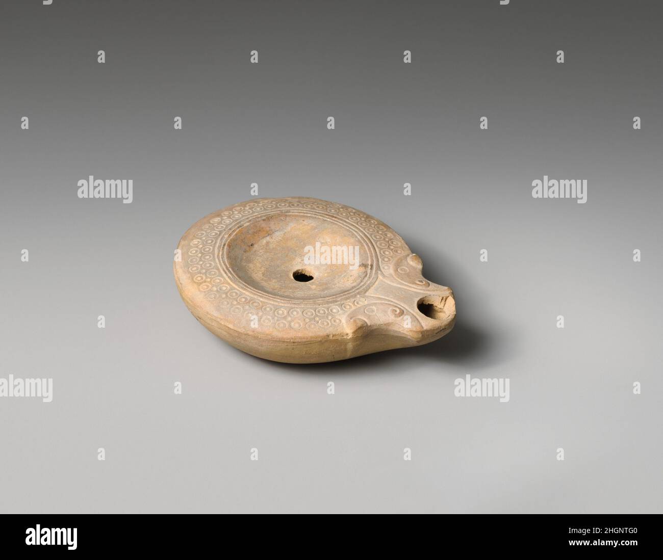 Terracotta oil lamp 1st–2nd century A.D. Roman Plain discus with ...