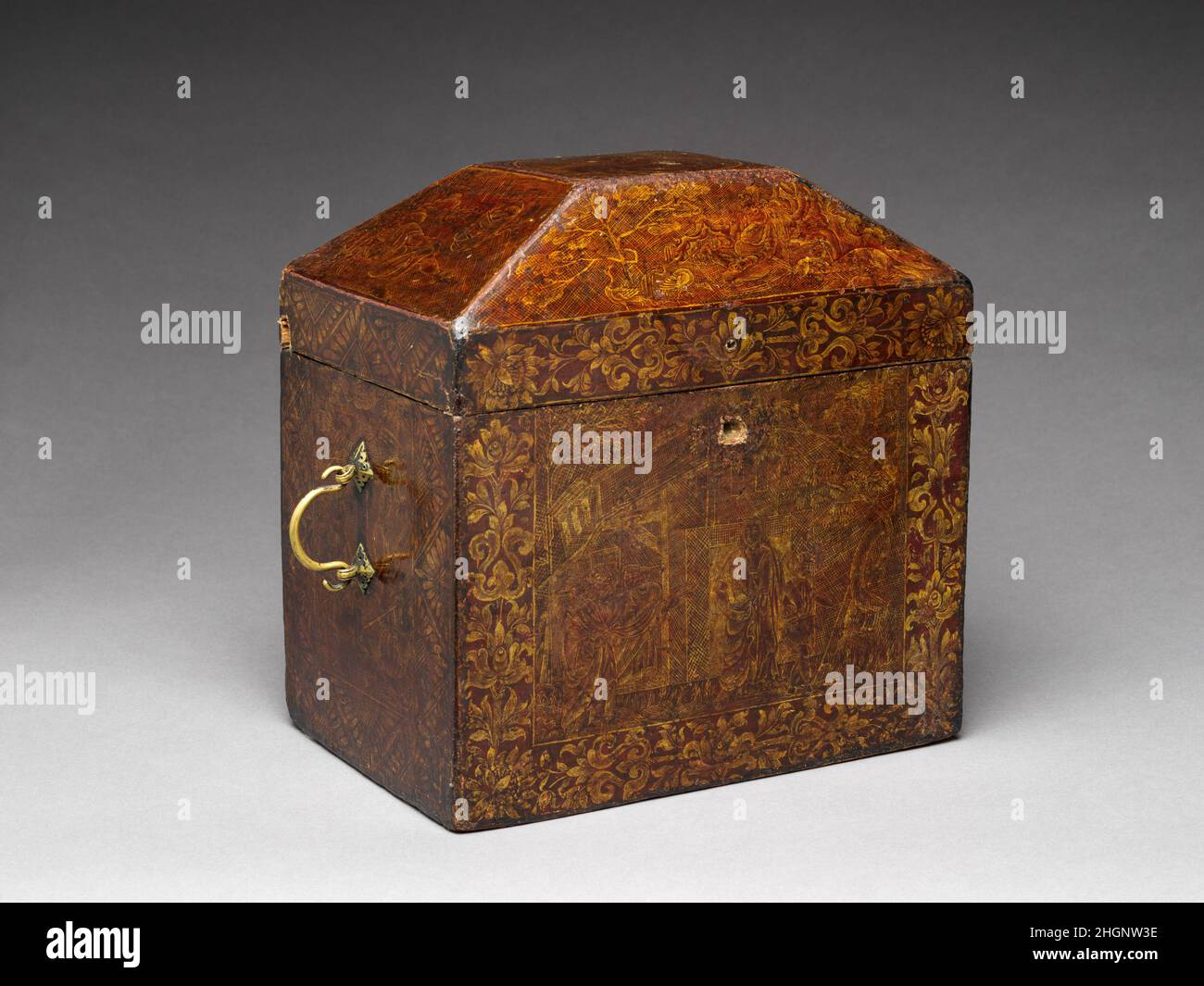 Chest with the Expulsion of Hagar ca. 1730 China This chest's lid is ...