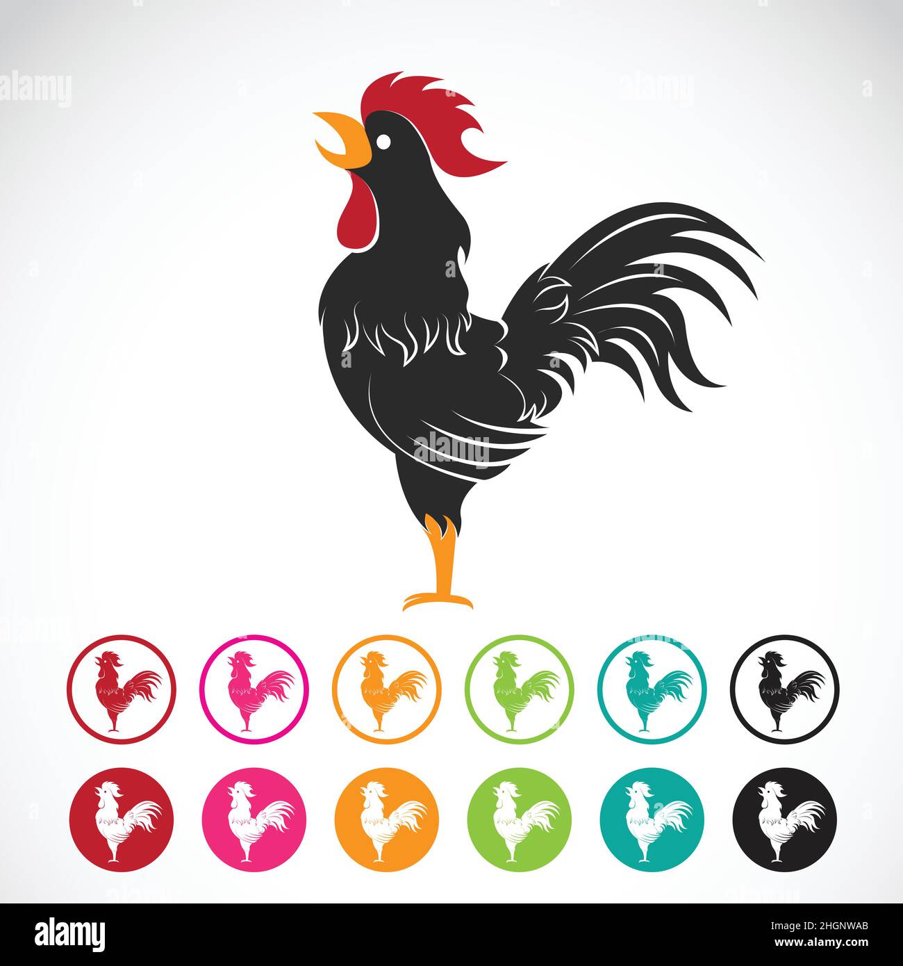 Vector of chicken design on white background. Easy editable layered ...
