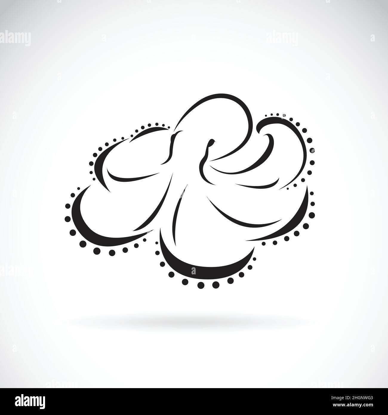 Vector of an octopus design on white background. Easy editable layered ...