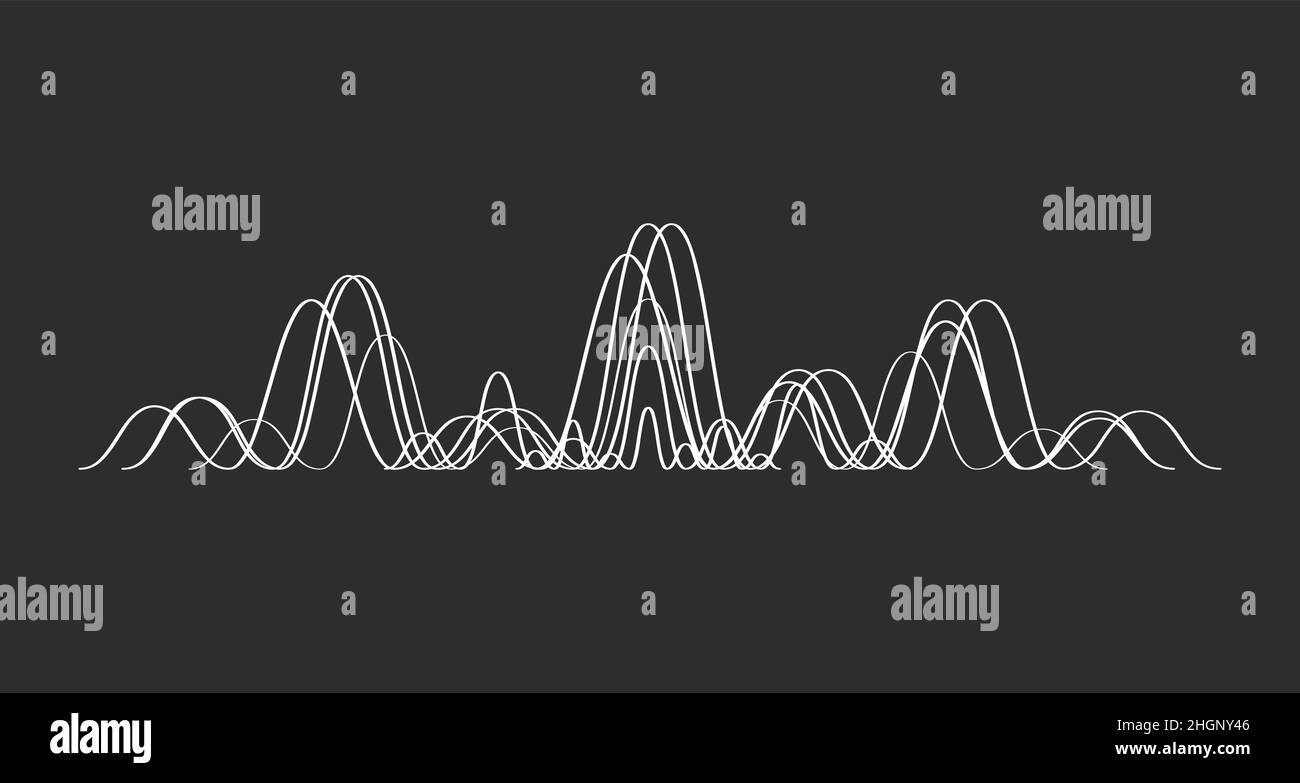 Abstract geometric musical wave. Music curve line, smooth wavy shape ...