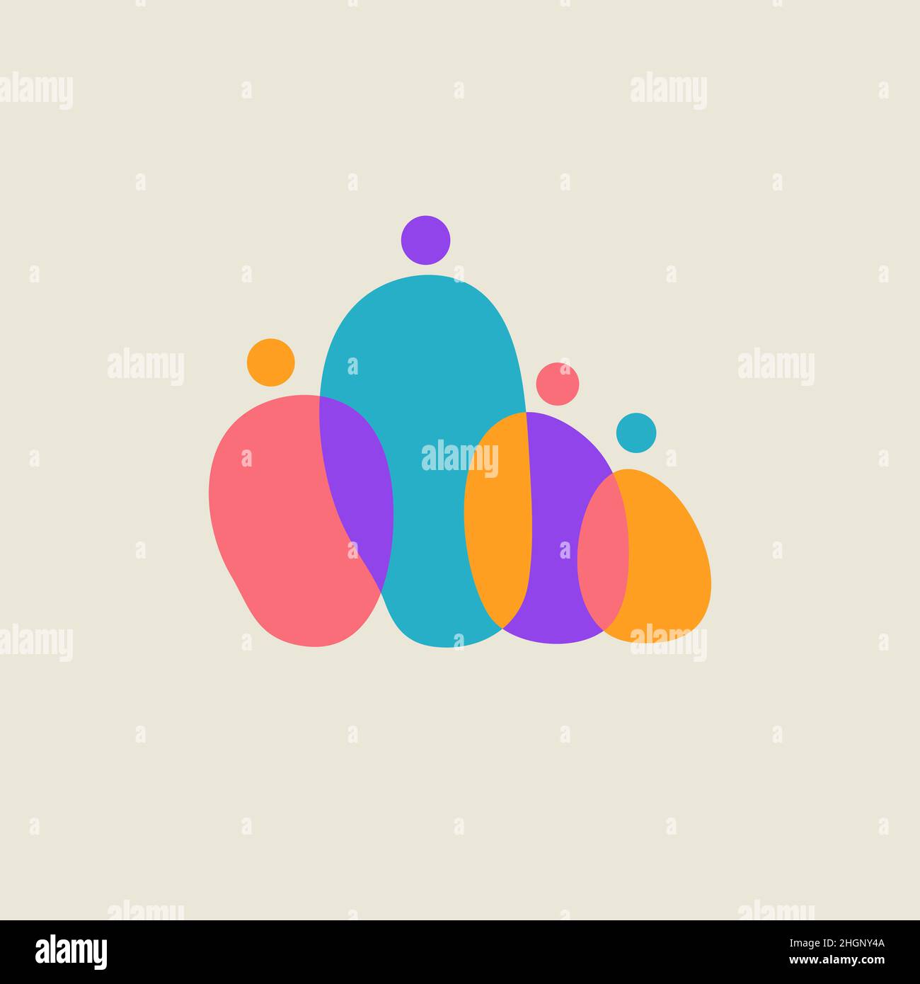 Family abstract logo. Happy people modern icon. Family creative symbol ...