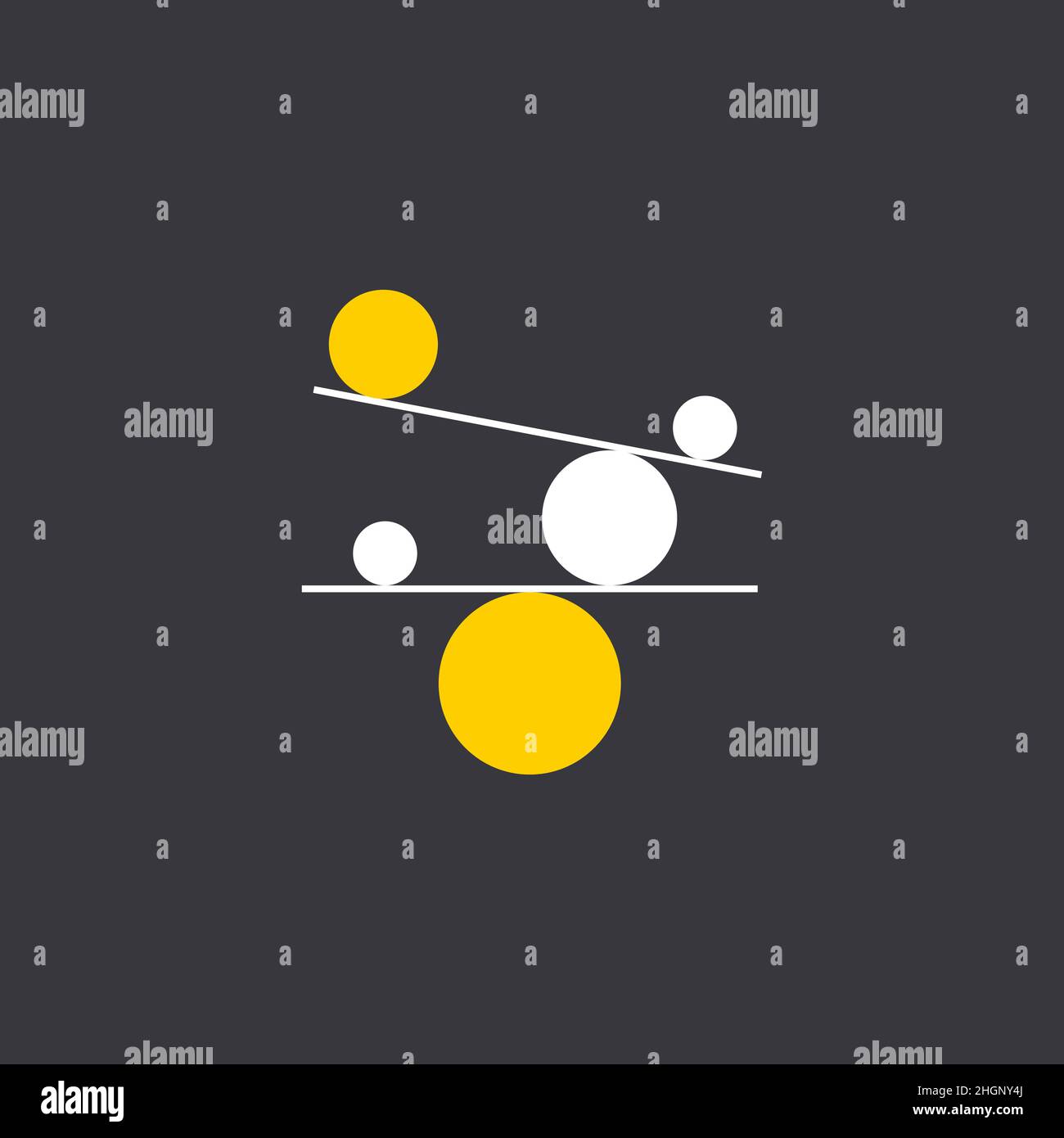 Balance abstract geometric minimal logo. Life coaching simple flat icon ...