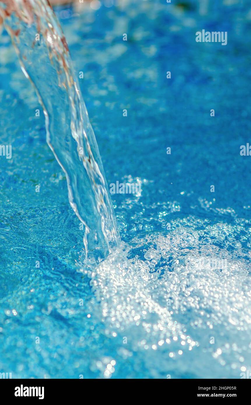 Stream of water falling into pond. Purity freshness energy water Stock ...