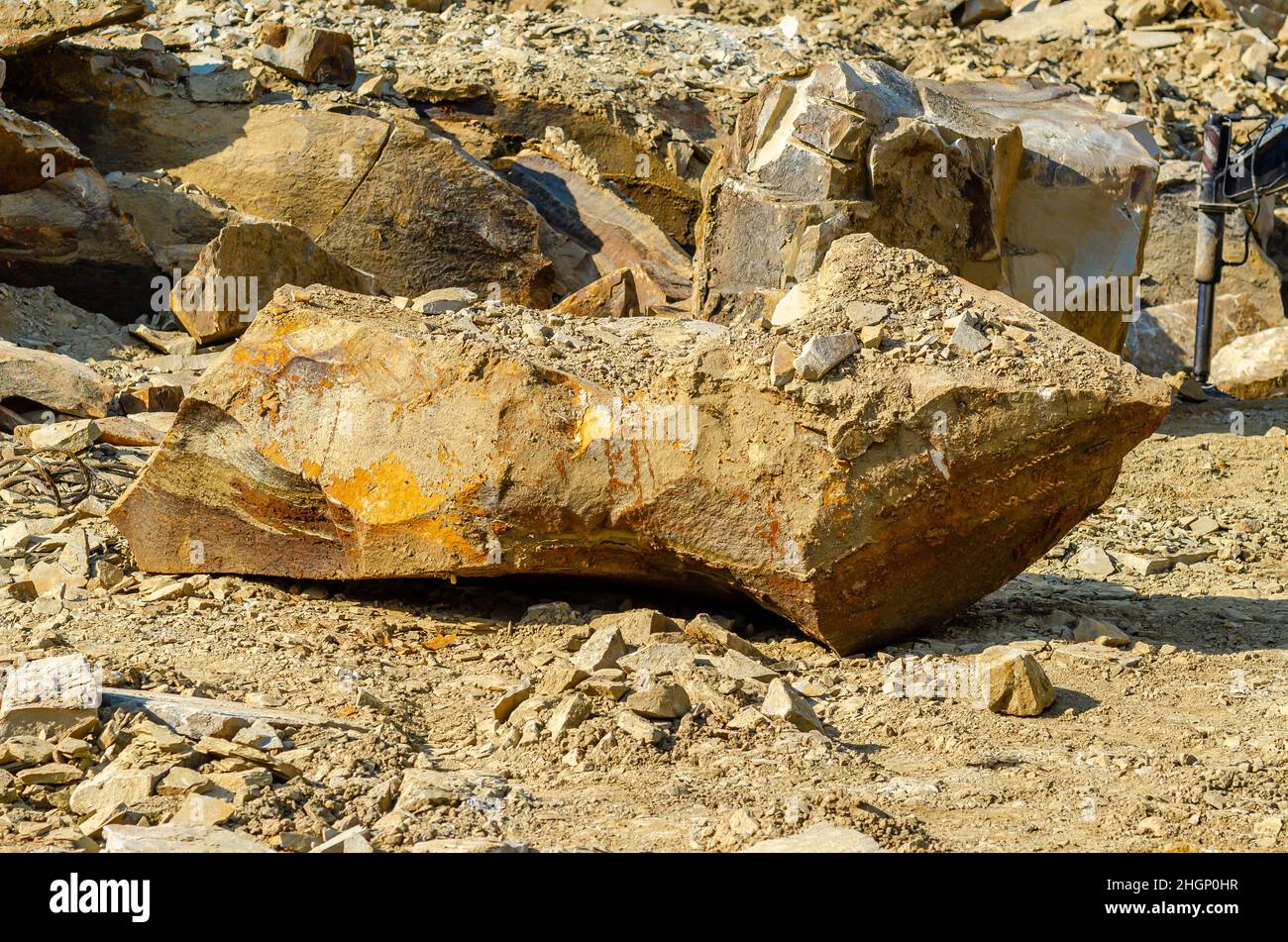 Pile of natural stone for background texture. Stone mining Stock Photo ...