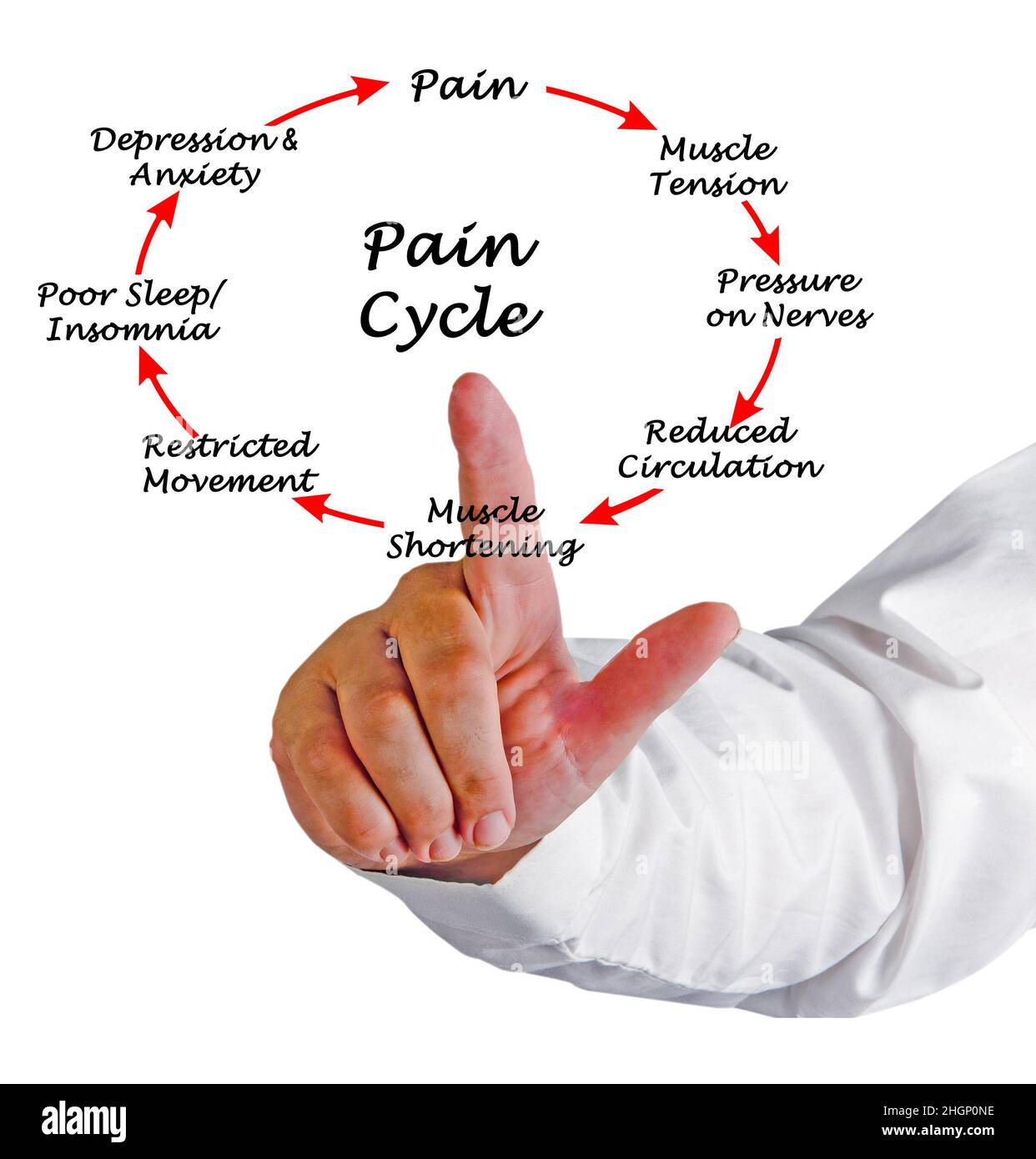 Eight Steps in Cycle of Pain Stock Photo - Alamy