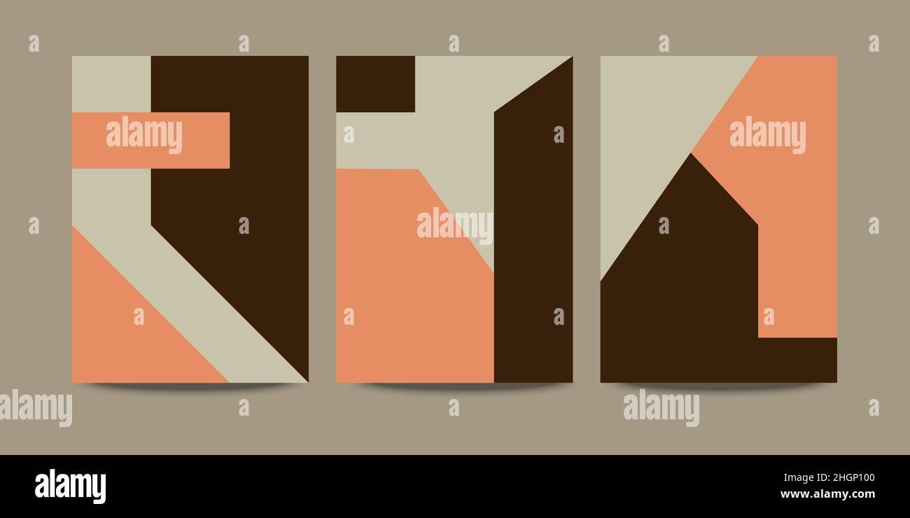 Retro 2d poster with geometric shapes. Vintage a4 cover for brochure ...