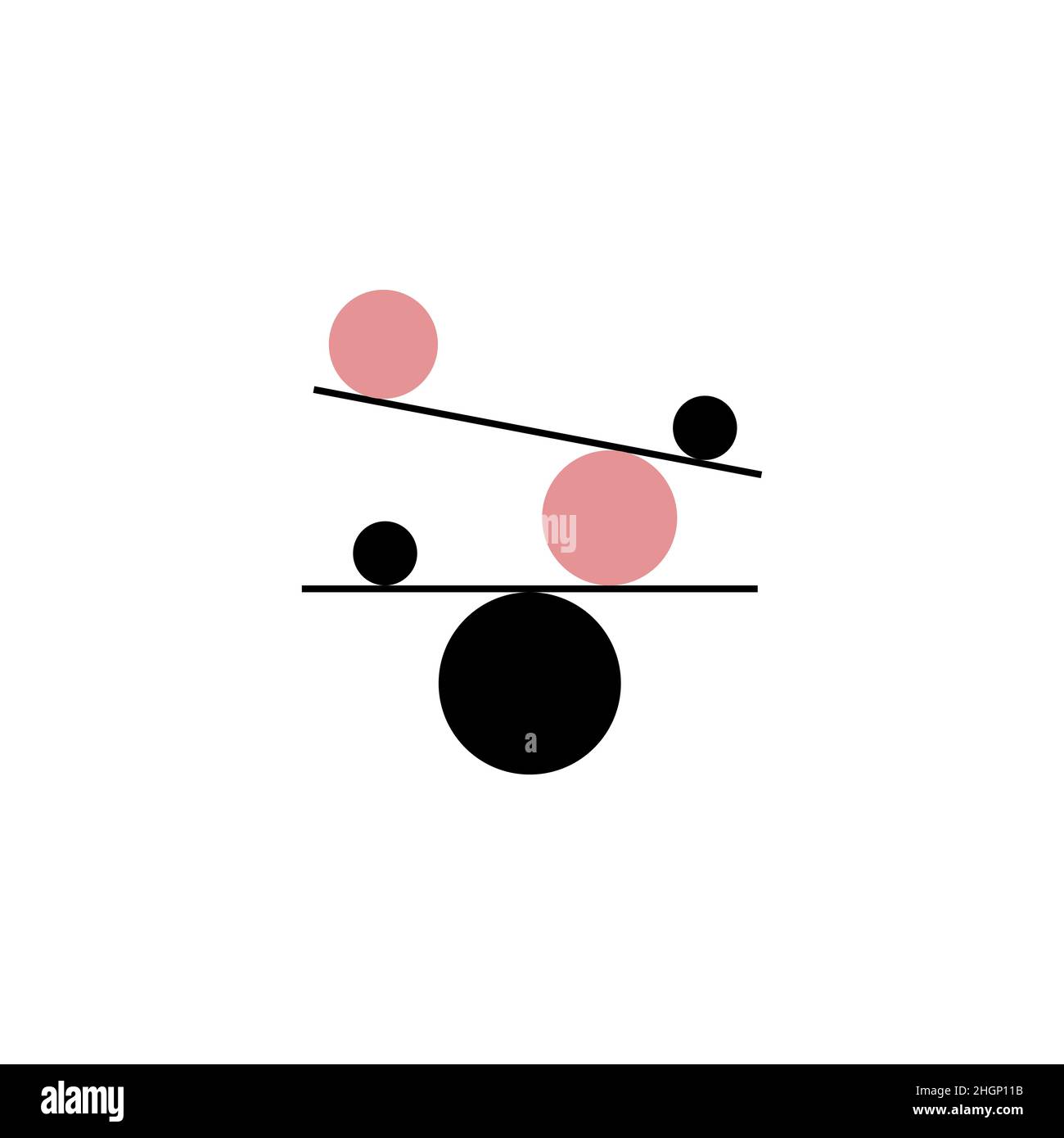 Balance abstract geometric minimal logo. Life coaching simple flat icon. Equilibrium modern ...