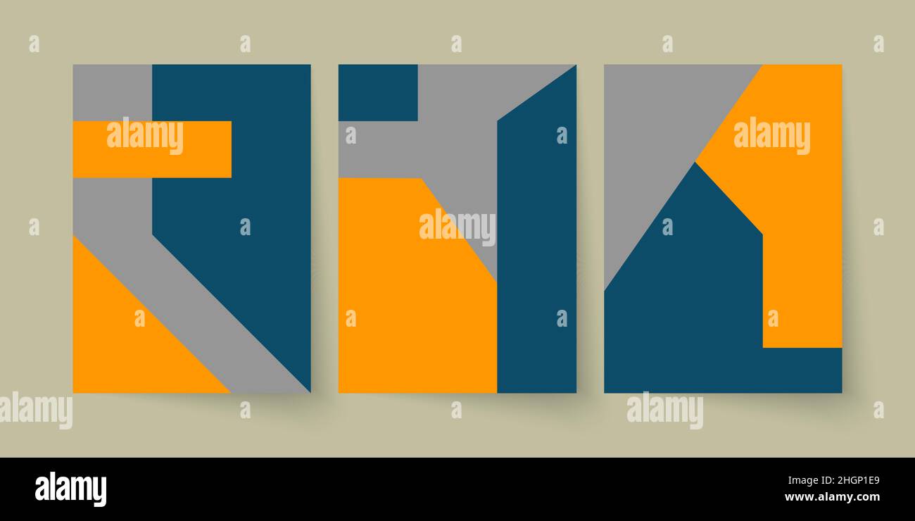 Retro 2d poster with geometric shapes. Vintage a4 cover for brochure ...
