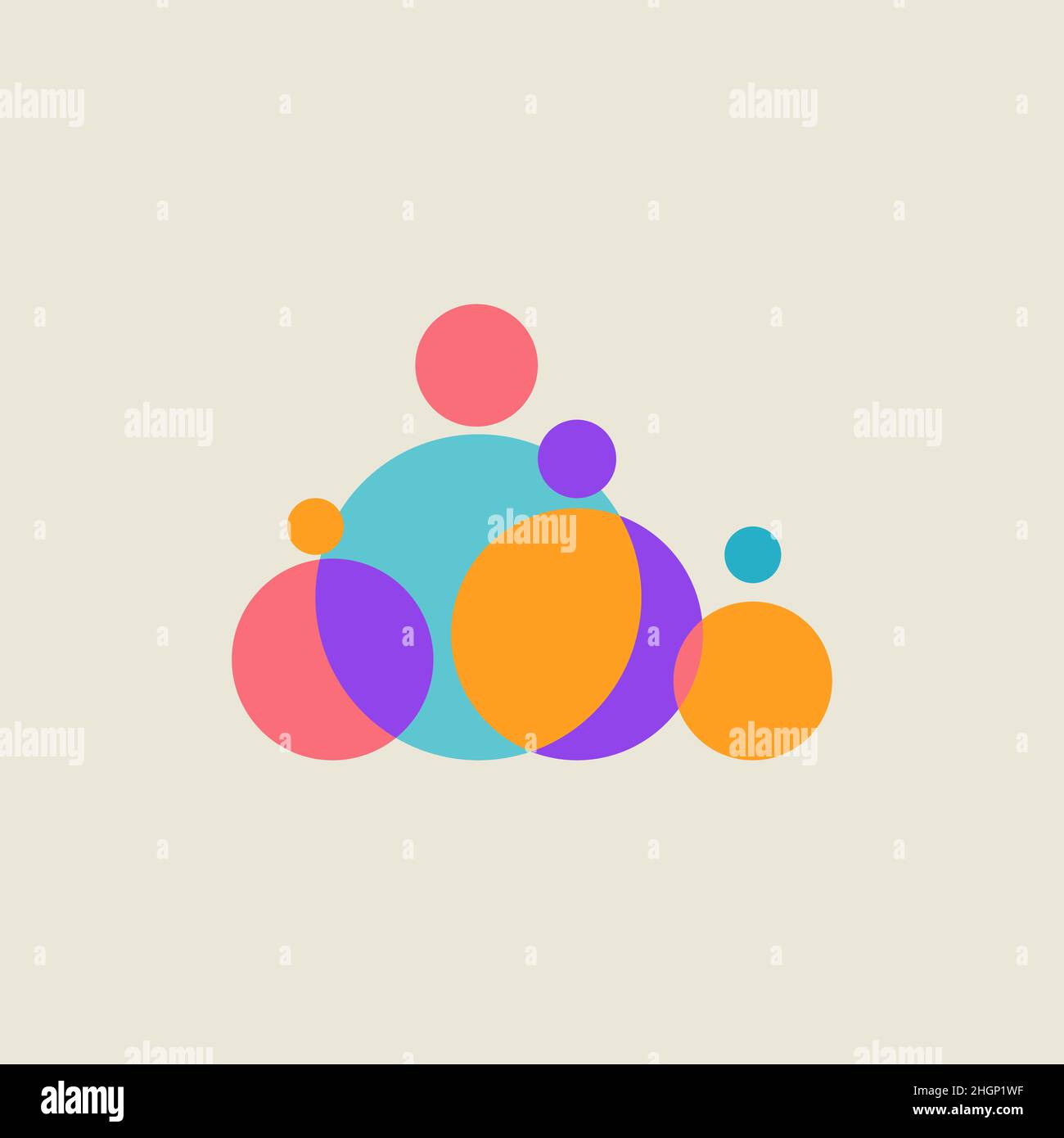 Family abstract logo. Happy people modern icon. Family creative symbol ...