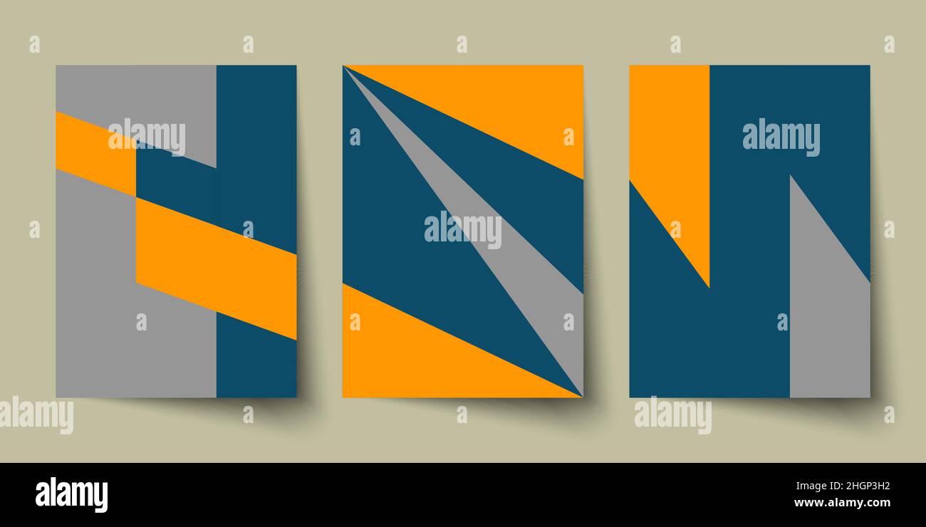 Retro 2d poster with geometric shapes. Vintage a4 cover for brochure ...