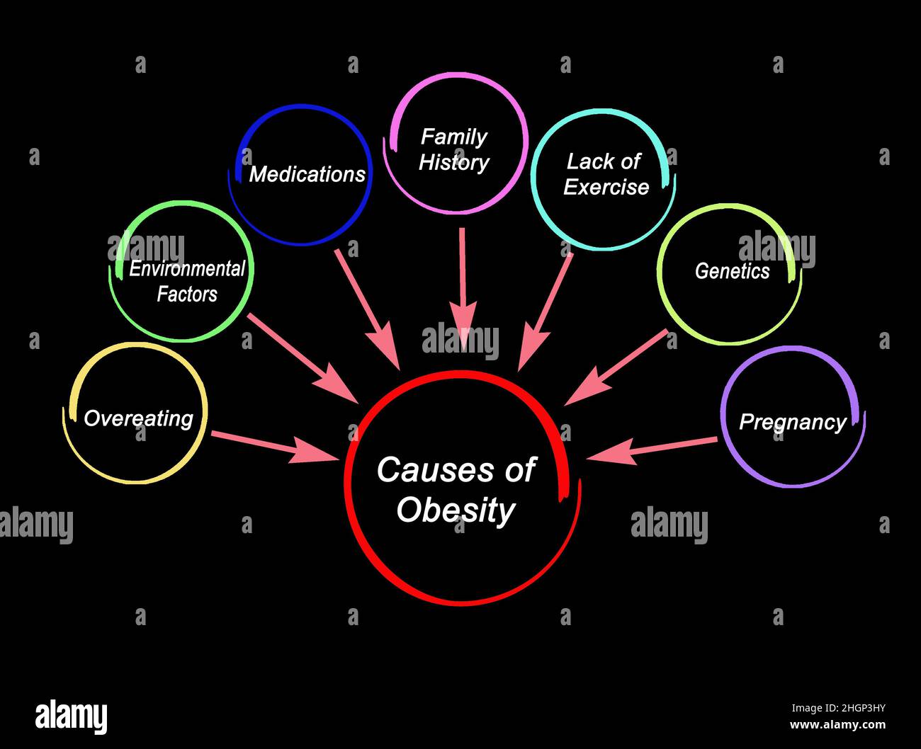 Seven Causes of Obesity Stock Photo - Alamy