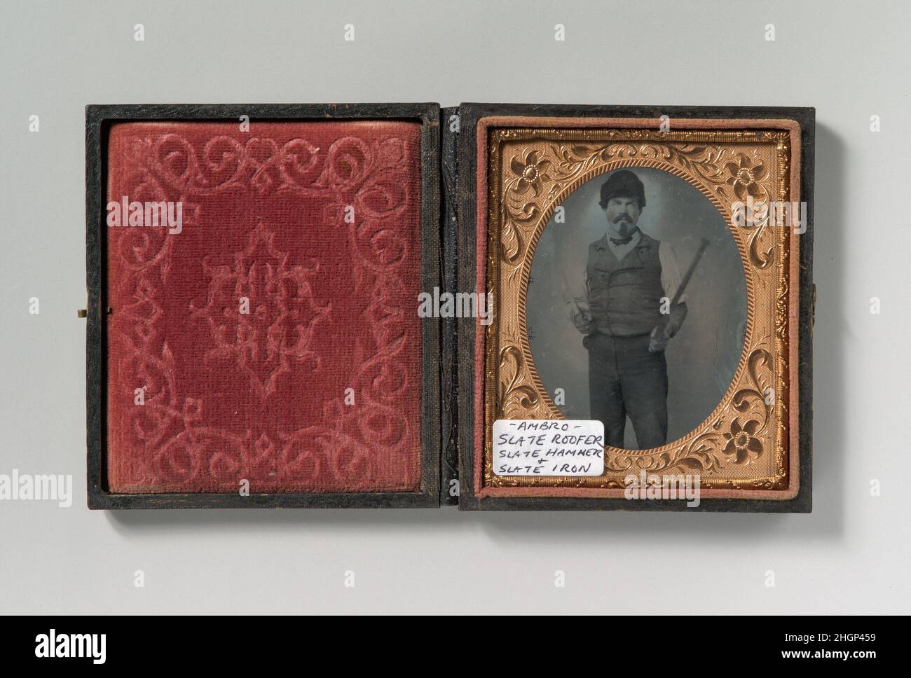 [Slate Roofer Holding Slate Hammer and Iron Bar] 1850s–60s Unknown ...