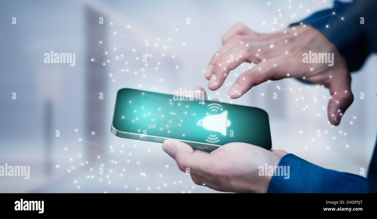 The Man Use your finger to press the button. Notification bell button ...