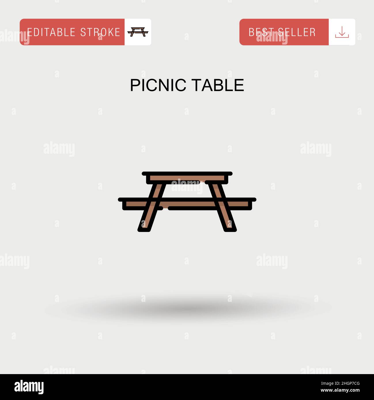 Picnic table Simple vector icon Stock Vector Image & Art - Alamy