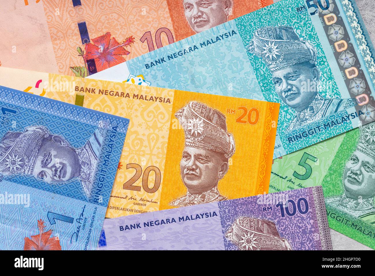 Malaysian money, Various ringgit banknotes financially business ...