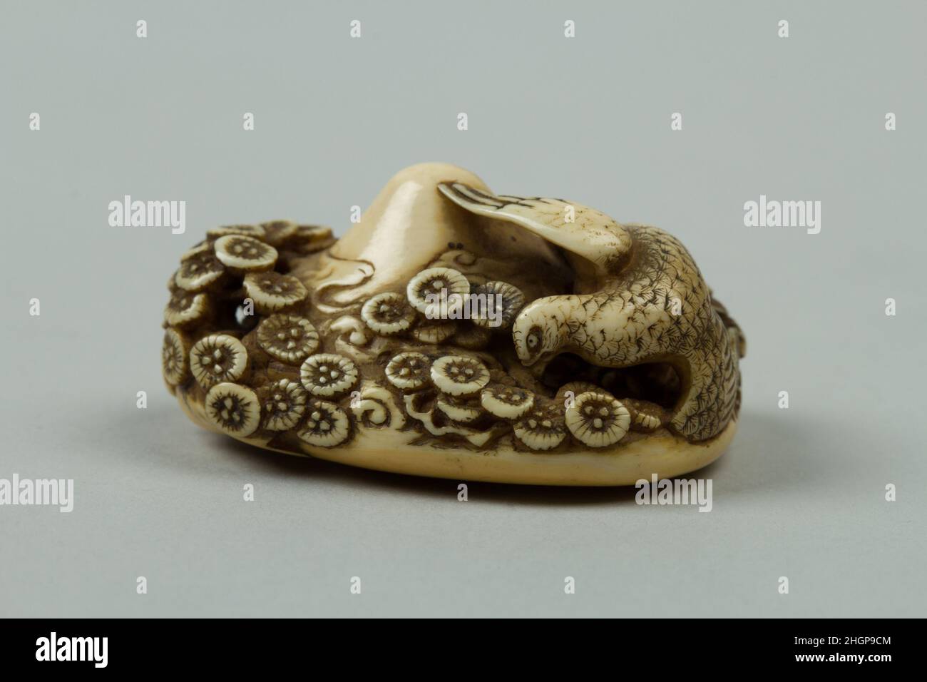 Netsuke of Mountain with Flowers and a Bird 18th–19th century Japan ...