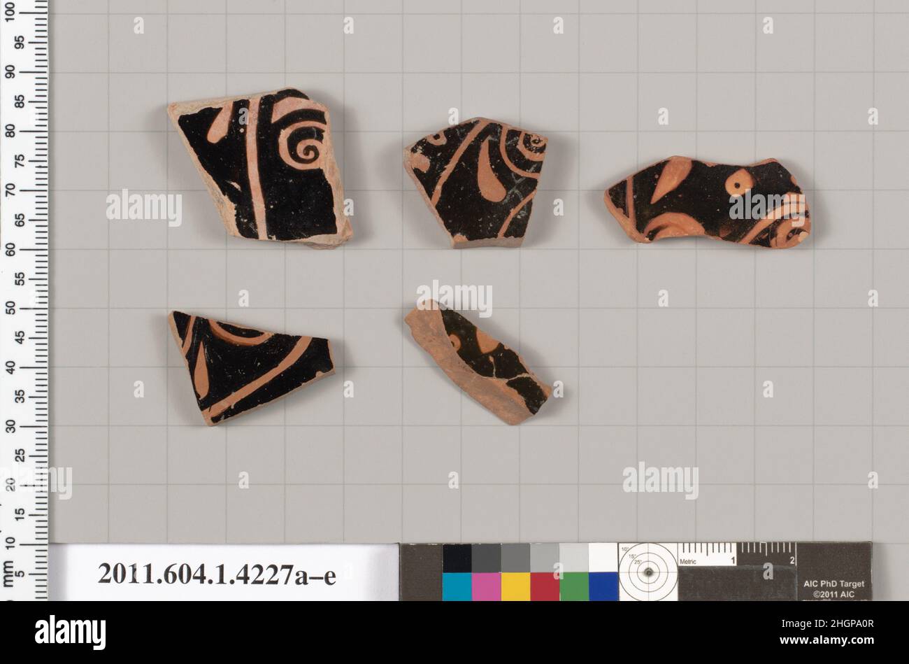 Terracotta fragments of kylikes (drinking cups) first half of the 5th ...