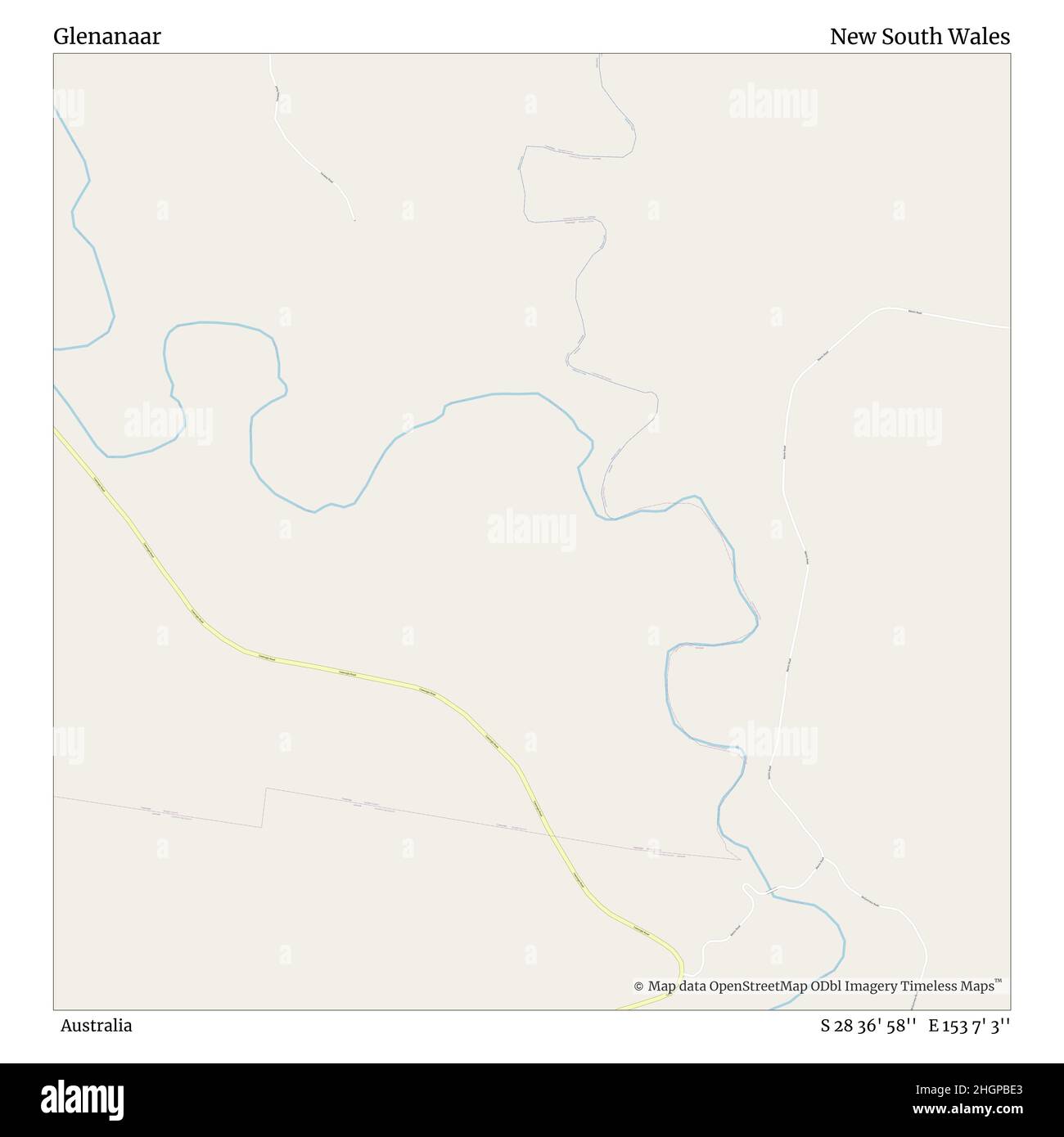 Glenanaar, Australia, New South Wales, S 28 36' 58'', E 153 7' 3'', map ...