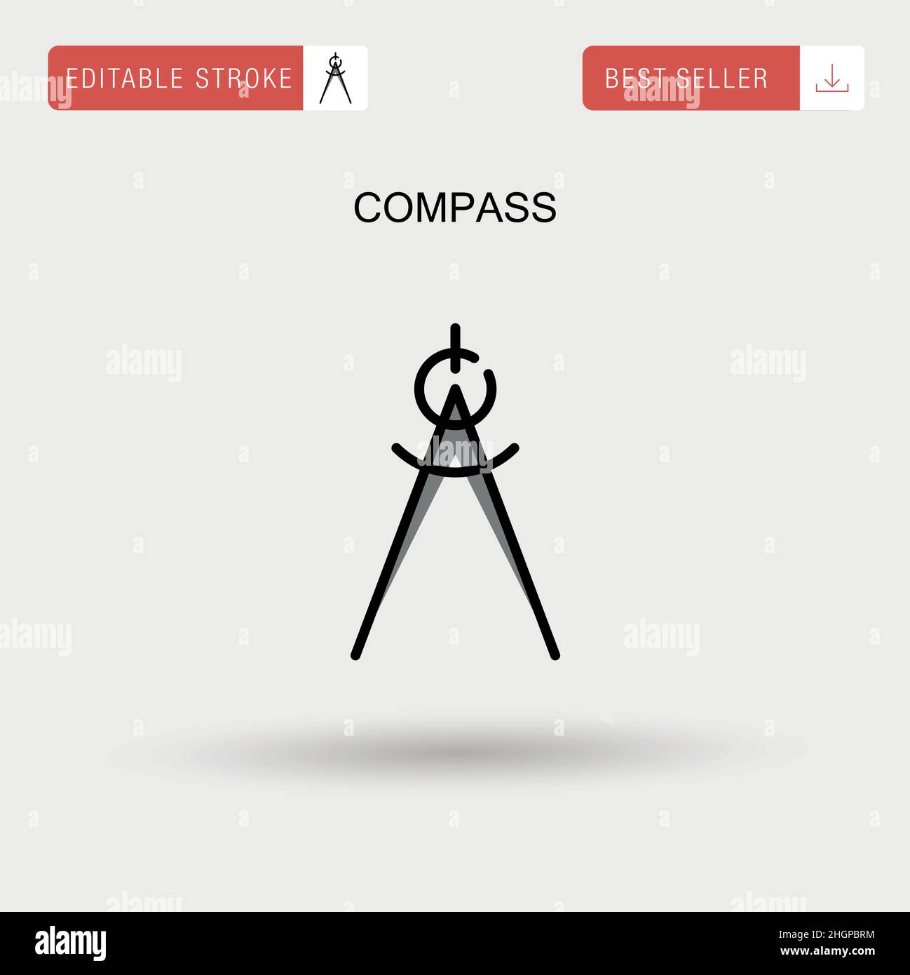 Compass Simple vector icon Stock Vector Image & Art - Alamy