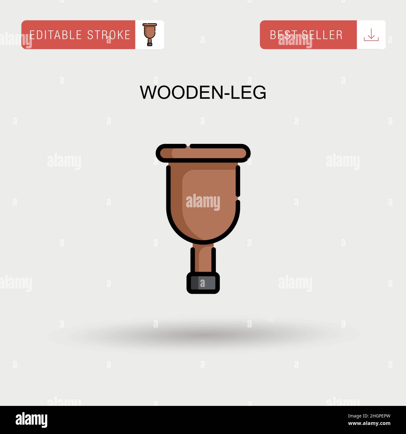 Wooden-leg Simple vector icon Stock Vector Image & Art - Alamy