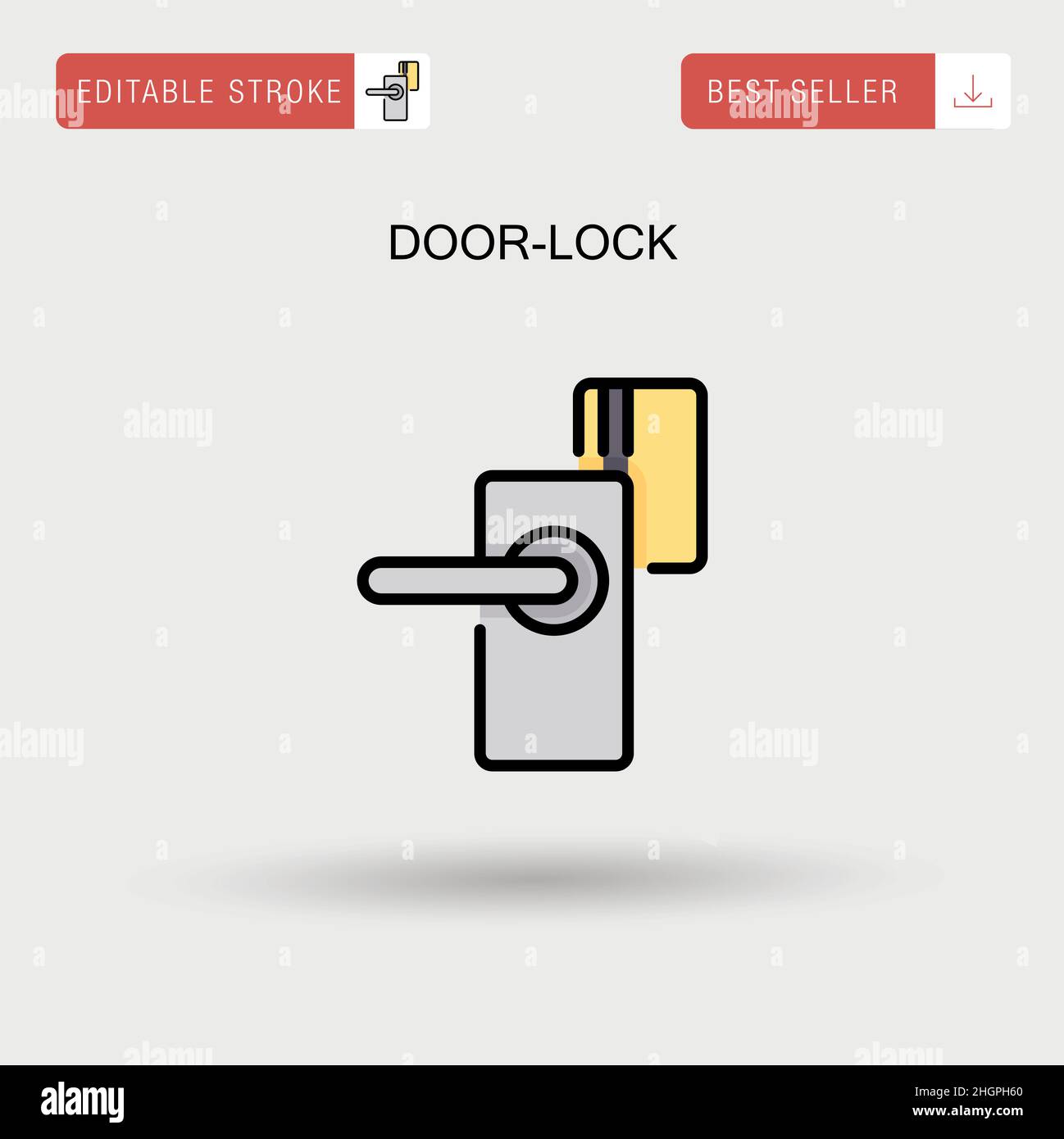 Door-lock Simple vector icon Stock Vector Image & Art - Alamy