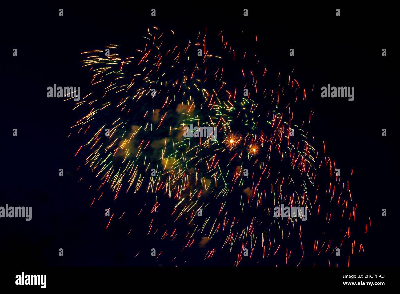 Backgrounds from festive fireworks. Fireworks in the night sky in honor ...