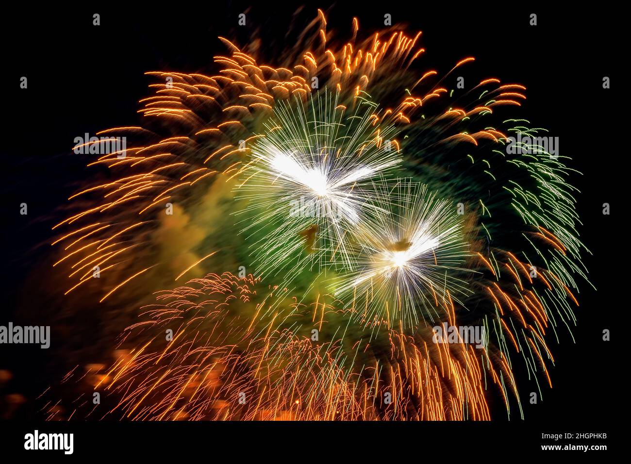 Backgrounds from festive fireworks. Fireworks in the night sky in honor ...