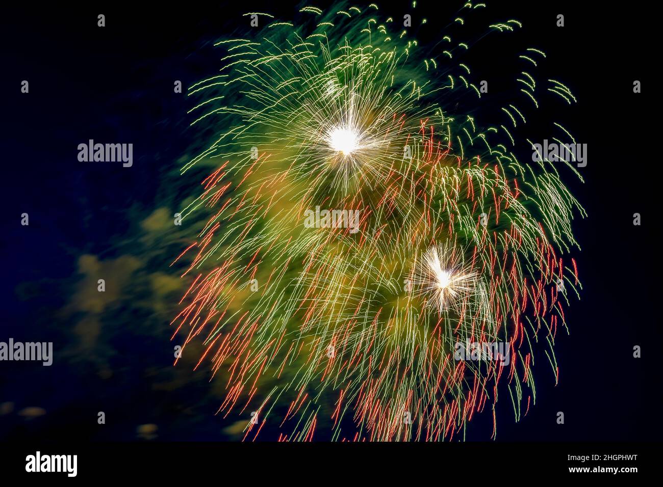 Backgrounds from festive fireworks. Fireworks in the night sky in honor ...