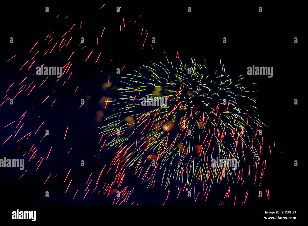 Backgrounds from festive fireworks. Fireworks in the night sky in honor ...