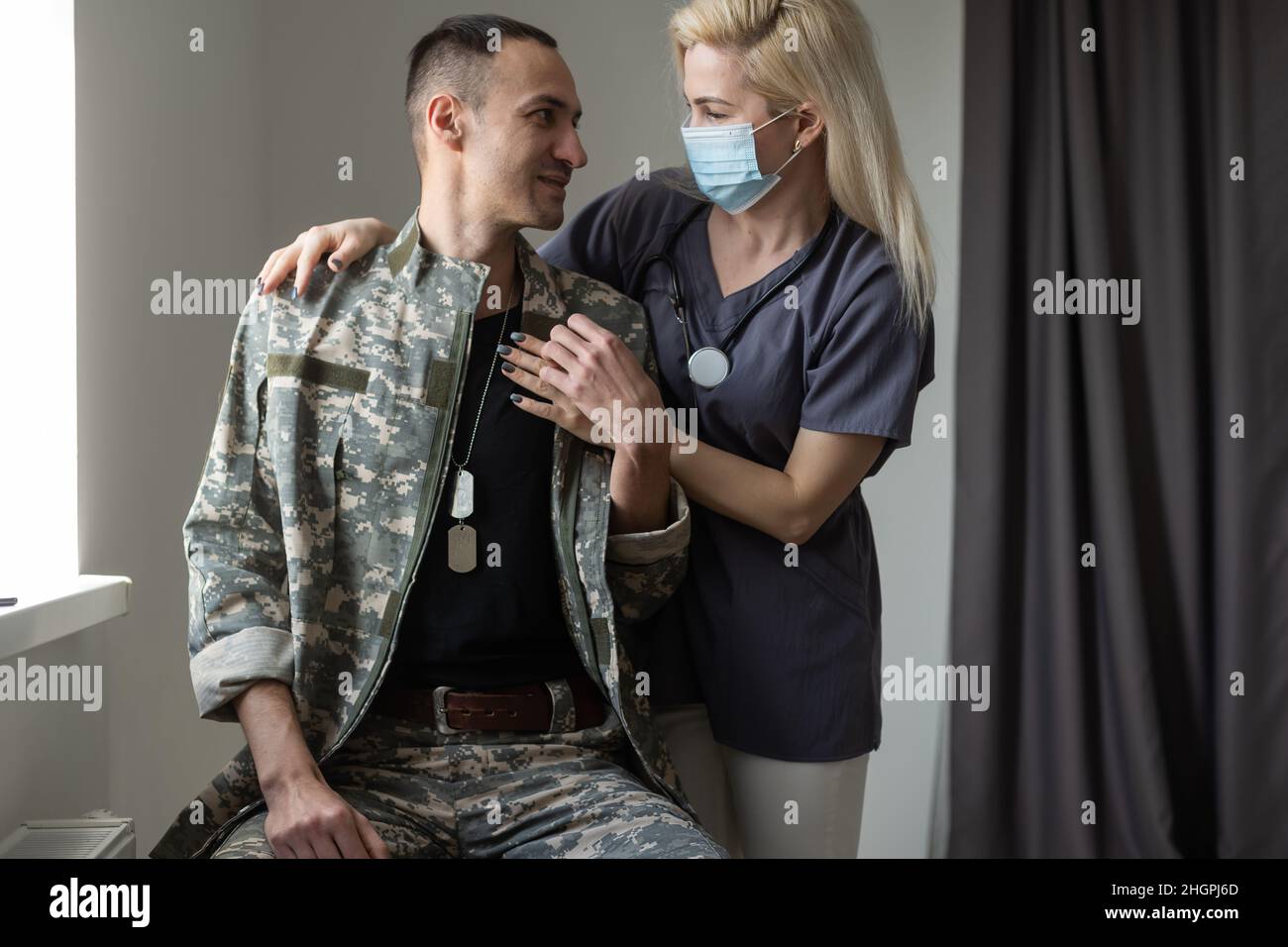 Healthcare and medicine injured patient army soldier hi-res stock ...